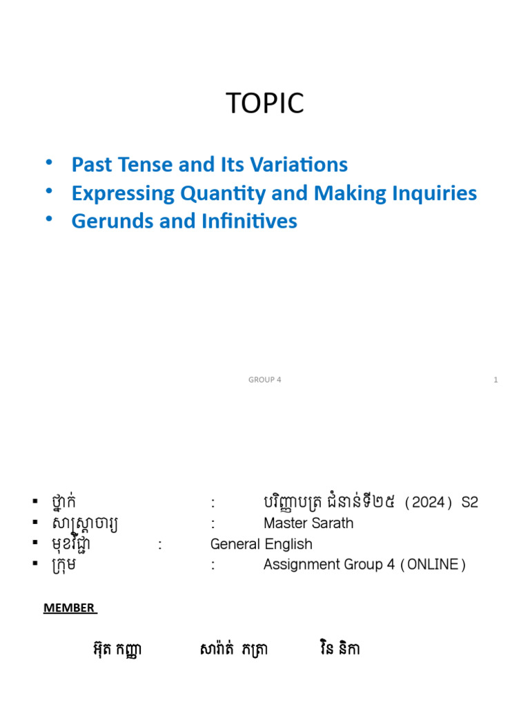 v1 g4 Assignment | PDF | Verb | Adjective