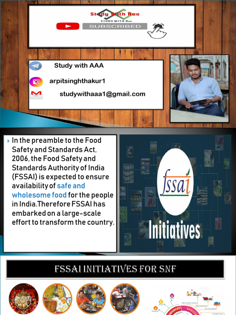 FSSAI Initiatives for Safe Food in India | PDF | Food Safety | Foods