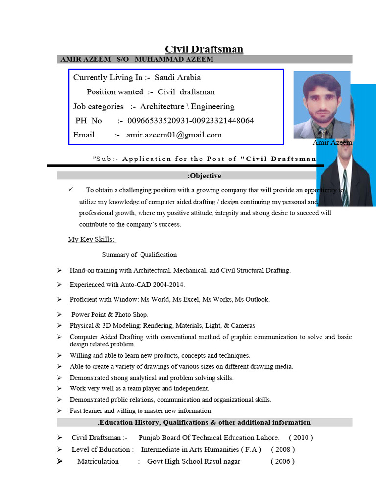ROZEE CV 7454814 Amir Azeem | PDF | Technical Drawing | 3 D Computer ...