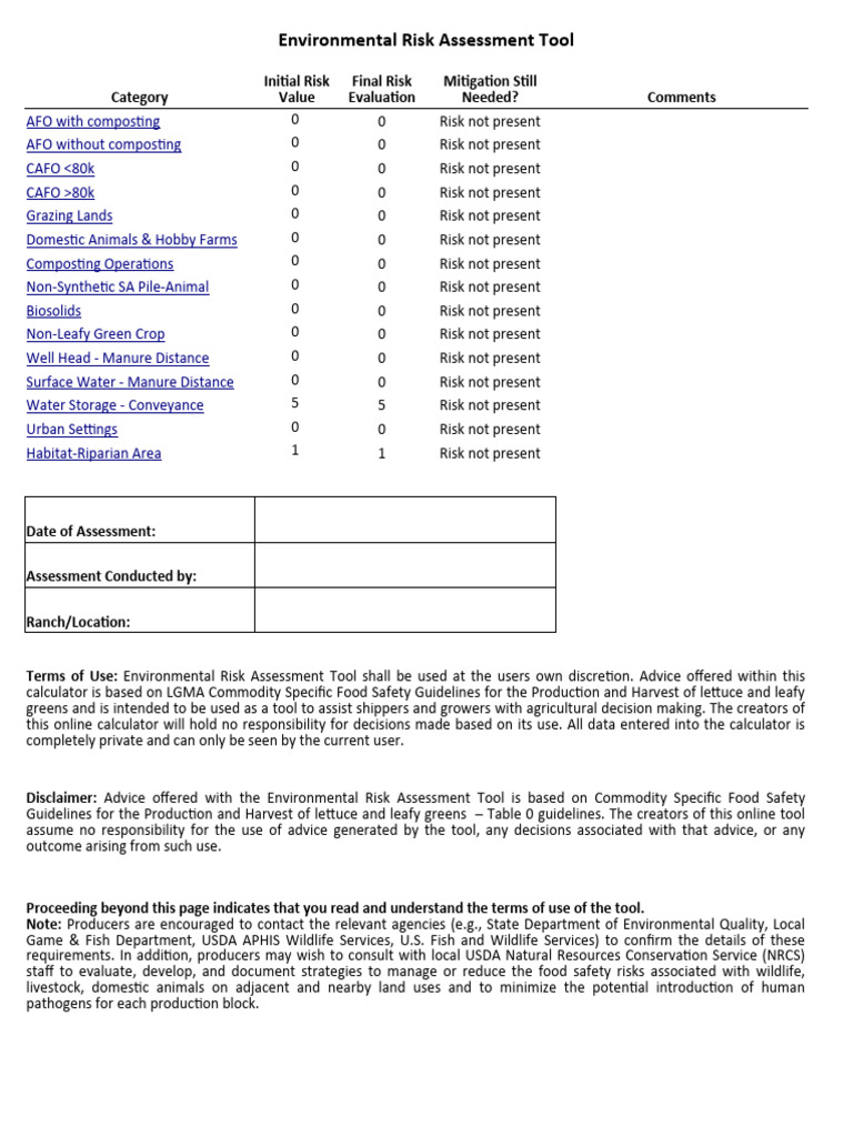 Environmental Risk Assessment Guide | PDF | Risk | Agriculture