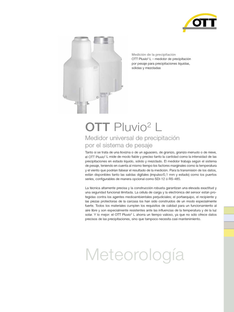 Ott Pluvio2 L - Es | PDF | Precipitación | Medición