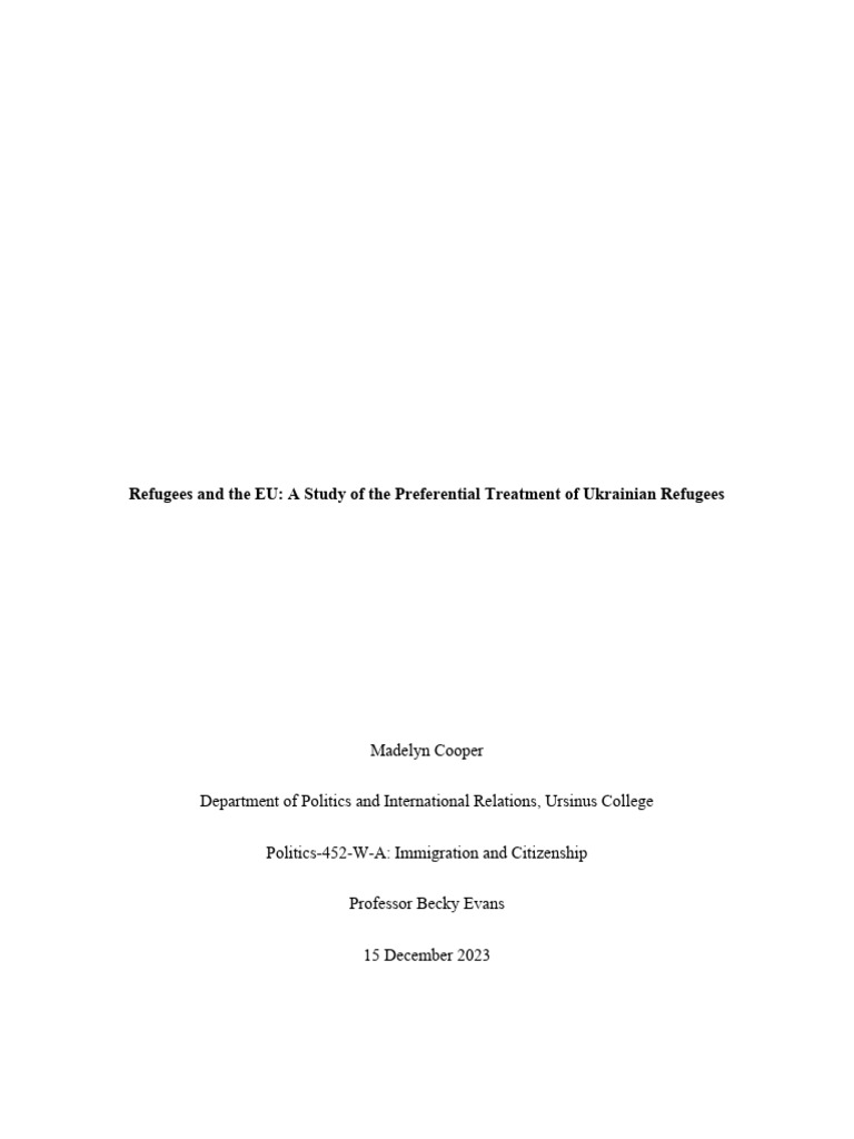 Madelyn Cooper Schellhase Submissiondocx | PDF | Refugee | Refugees Of ...