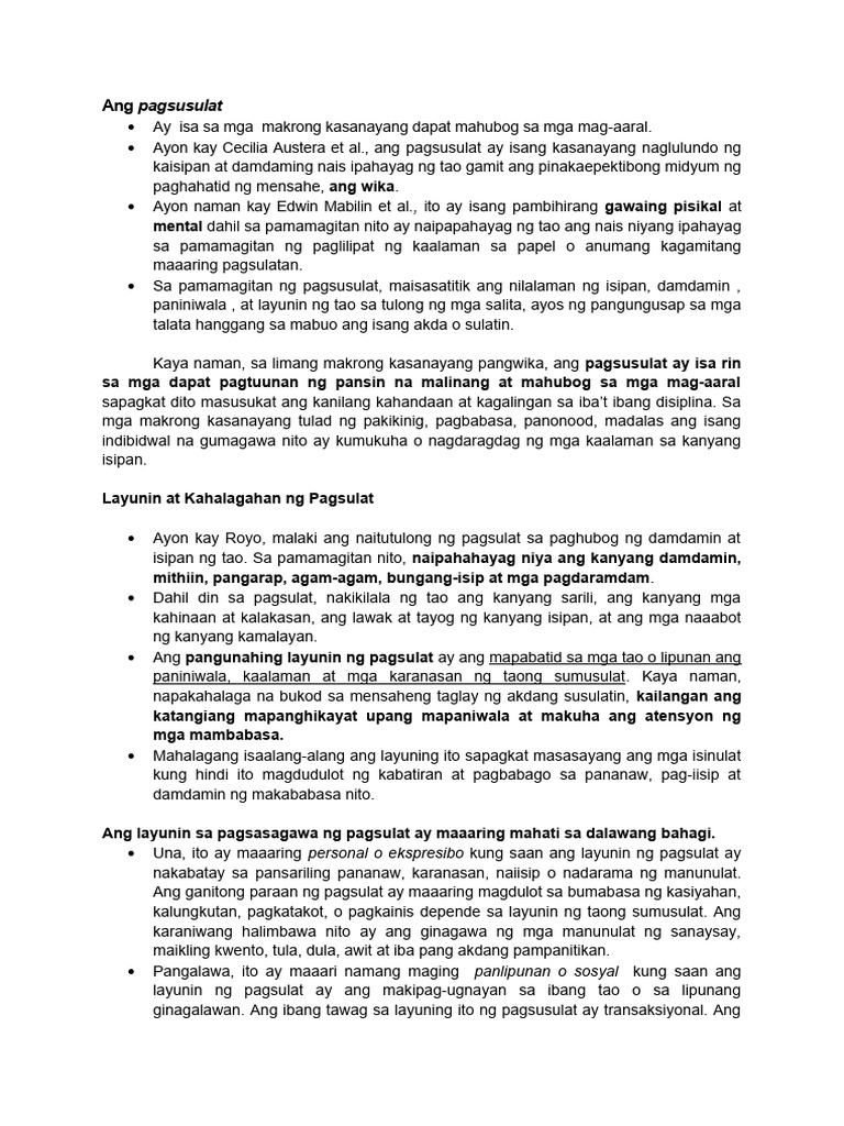 Ang Pagsusulat | PDF