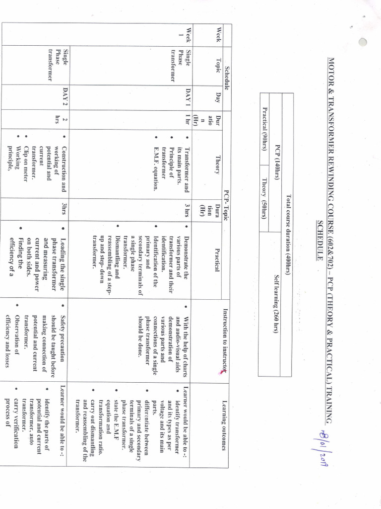 Motor and Transformer Rewinding Course | PDF