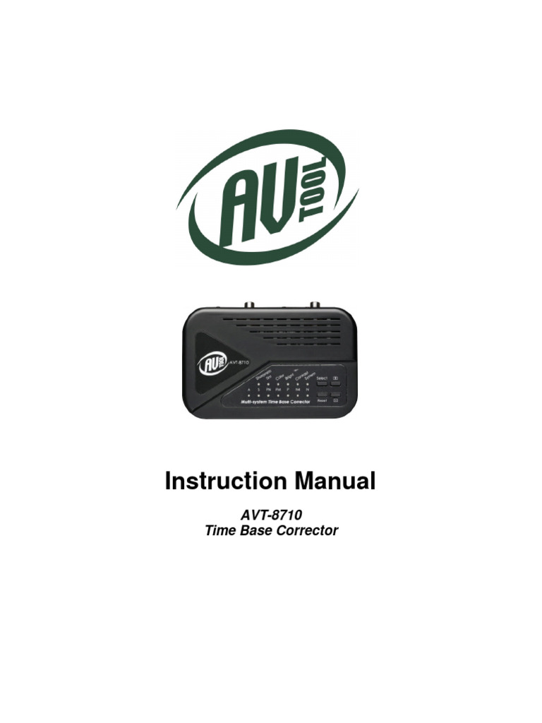 AV Toolbox Multi-System Time Base Corrector - Manual-AVT-8710 - AV Toolbox AVT-8710-1 | PDF