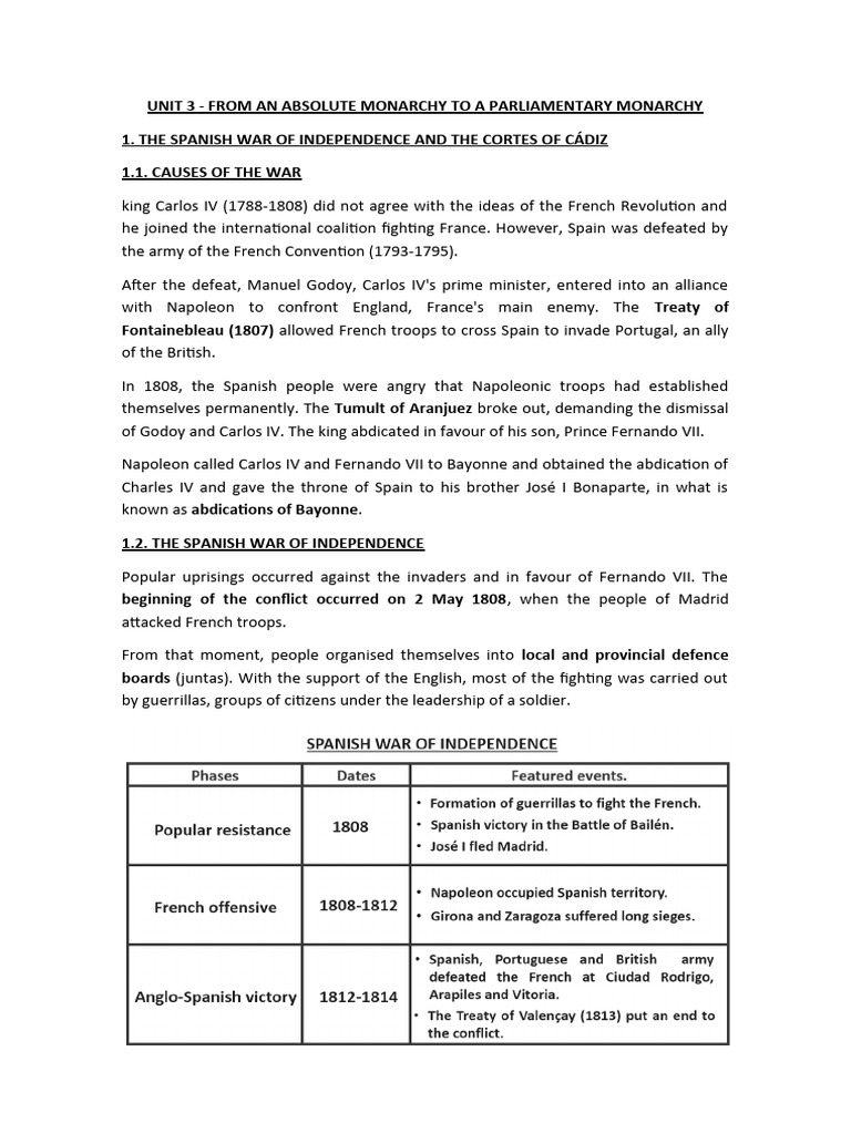 Unit 3 - From An Absolute Monarchy To A Parliamentary Monarchy | PDF ...