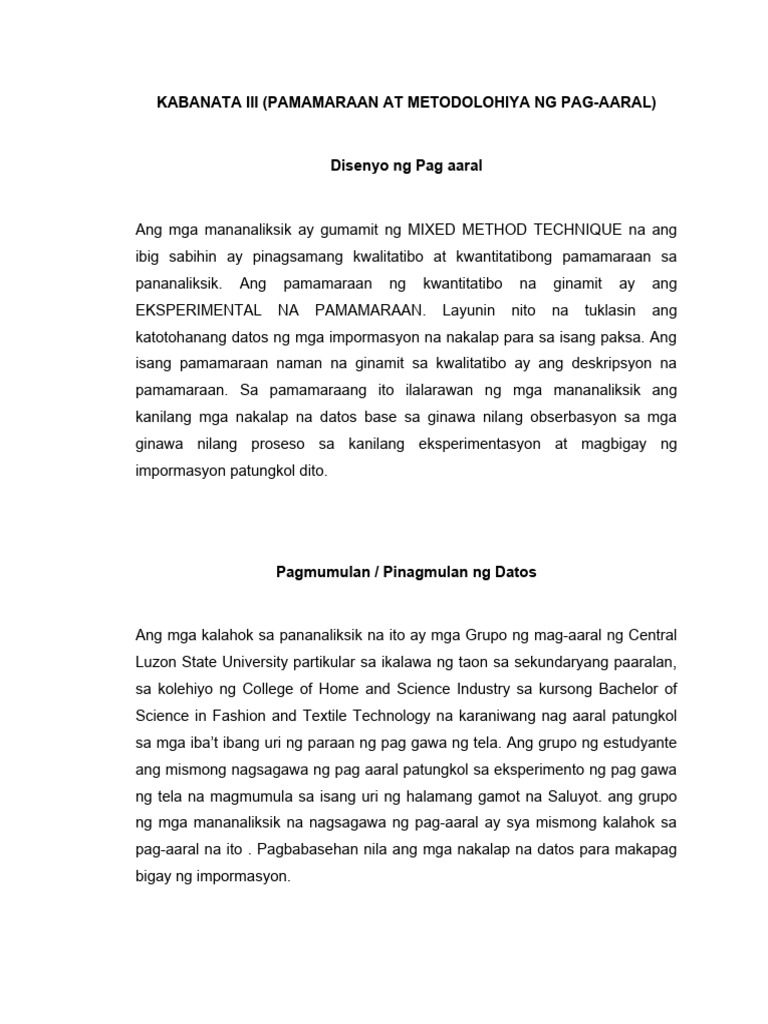 KABANATA III Fildis | PDF