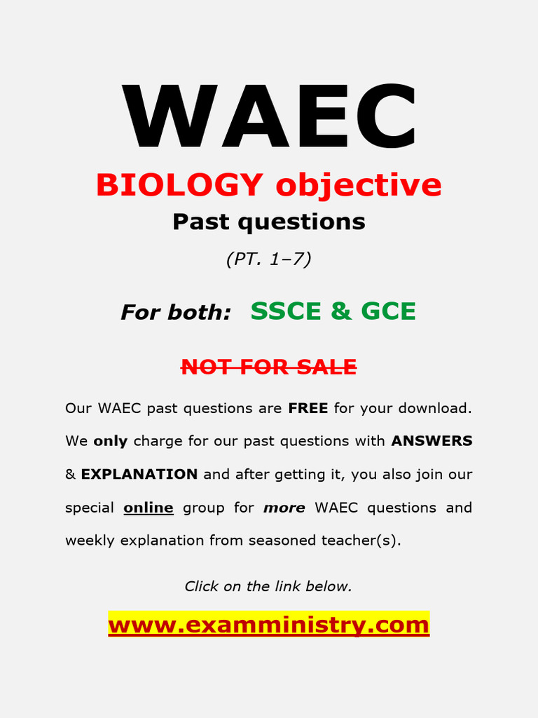 Waec Bio Obj Questions | PDF | Photosynthesis | Glucose