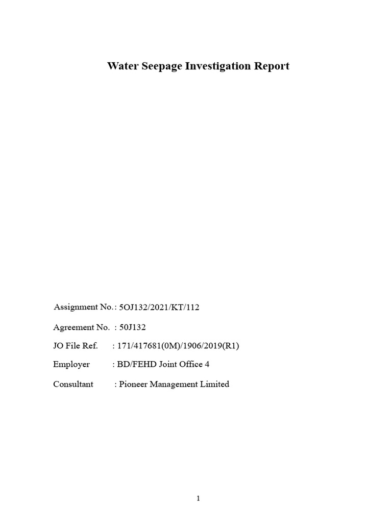 Water Seepage Investigation Report | PDF | Shower | Building Engineering