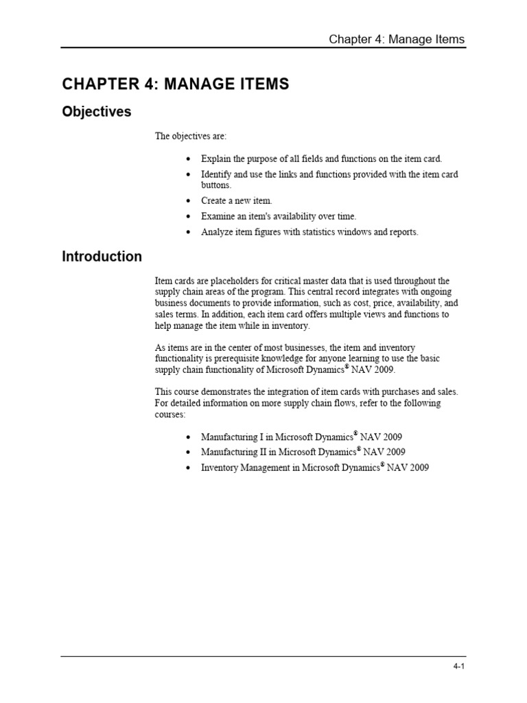 m02c04 - Manage Items | PDF | Prices | Cost