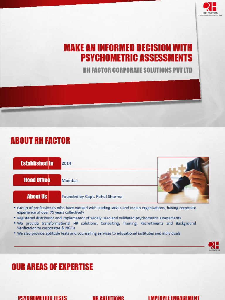 RH Factor - Psychometric Assessments | PDF | Psychometrics | Recruitment