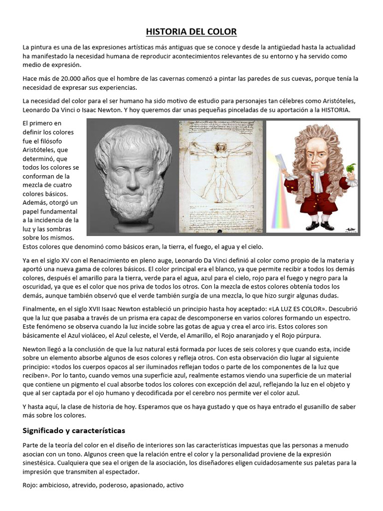 Historia del Color y su Evolución | PDF | Color | Azul