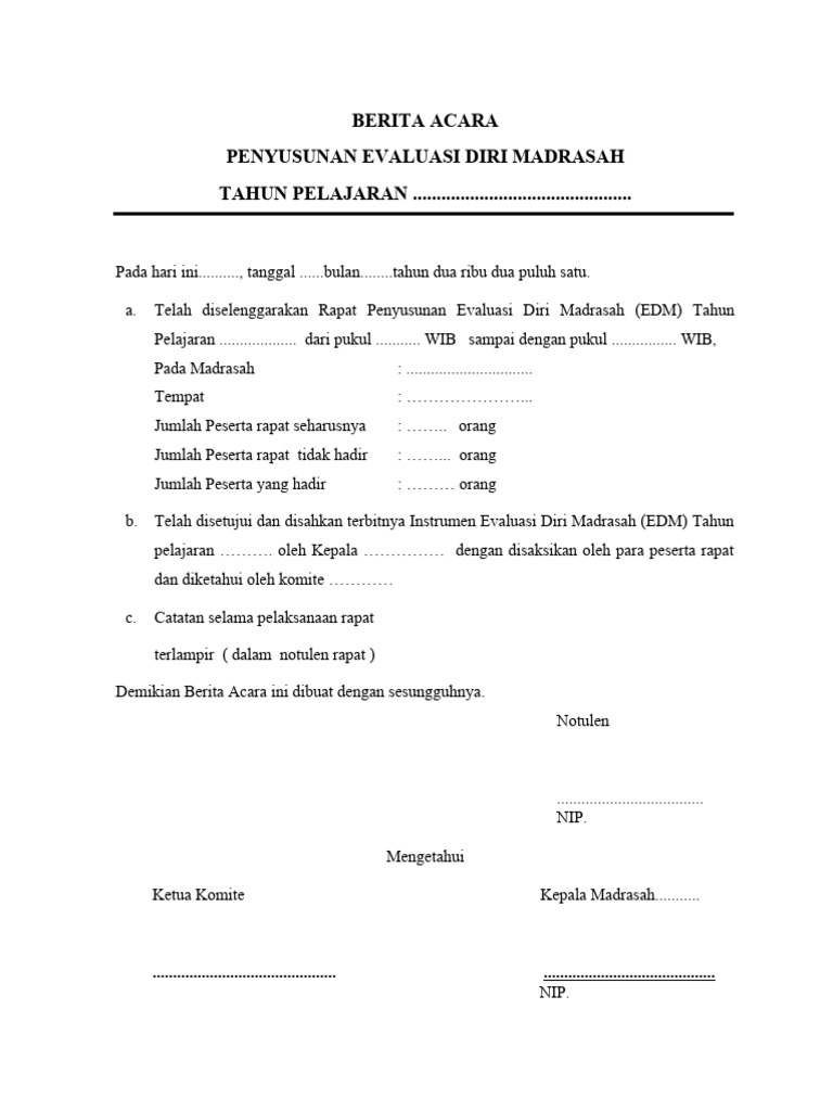 Berita Acara Dan Notulen EDM | PDF