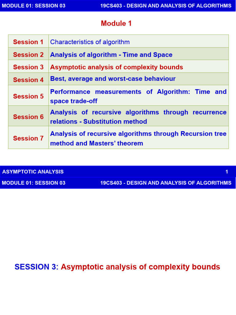 M01S03 Daa-Unit-1-Asymptotic Analysis | PDF | Computational Complexity Theory | Asymptotic Analysis
