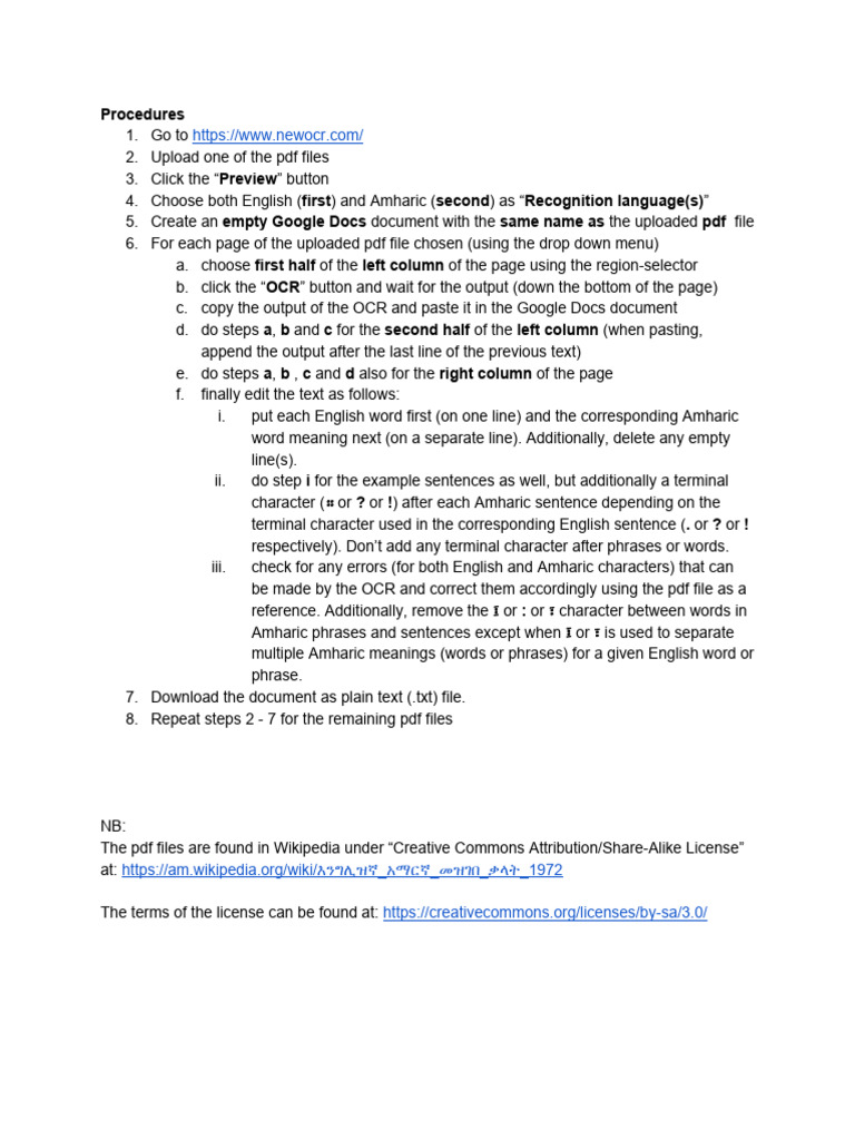 Instructions | PDF | Optical Character Recognition | Computing
