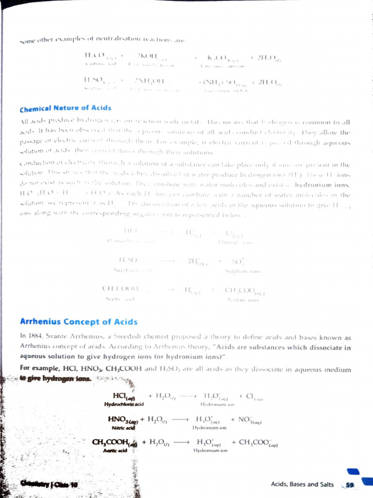acid base salts 5 | PDF | Acid | Dissociation (Chemistry)