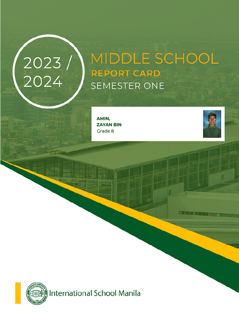 Grade 8 Semester 1 Report Card Zayan Bin Amin | PDF | Learning | Knowledge