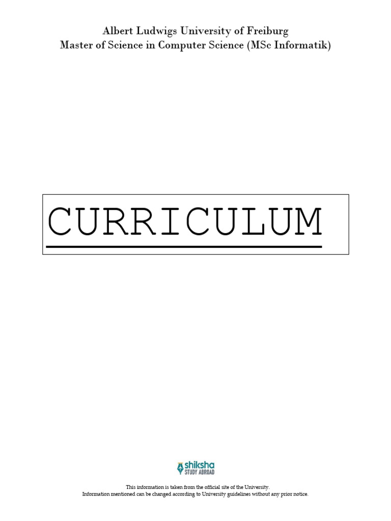 Curriculum German University | PDF | Master Of Science | Academic Degree