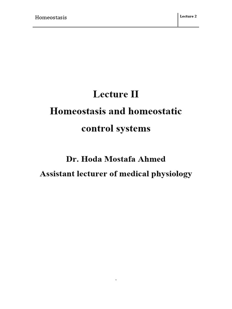 Homeostasis | PDF | Homeostasis | Human Body