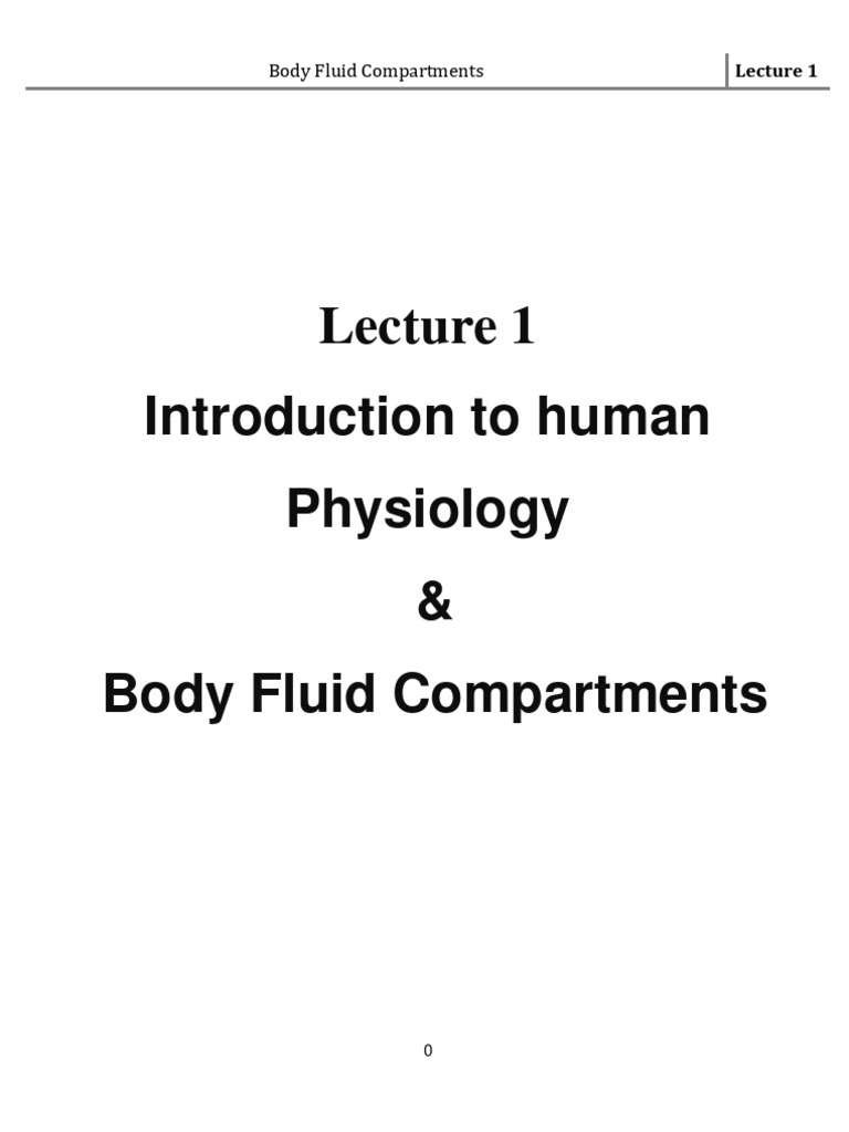 Introduction To Human Physiology | PDF | Edema | Saline (Medicine)