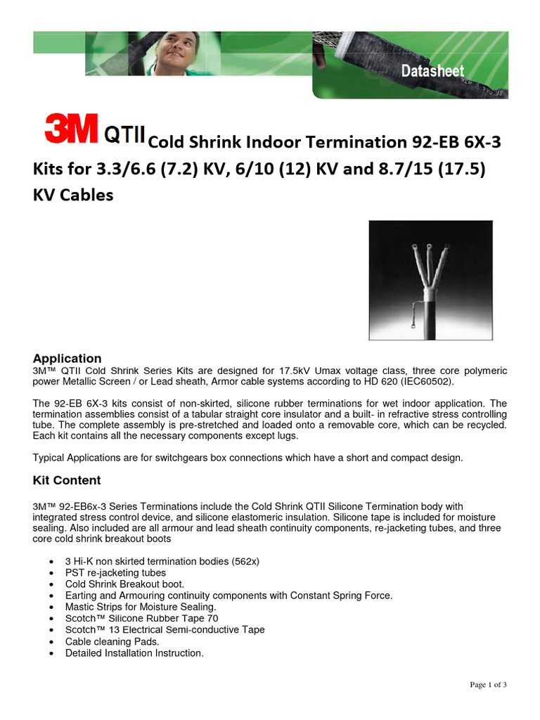 15kv QTII Termination 3 Core Indoor DS - Rev | PDF | Legal Liability ...