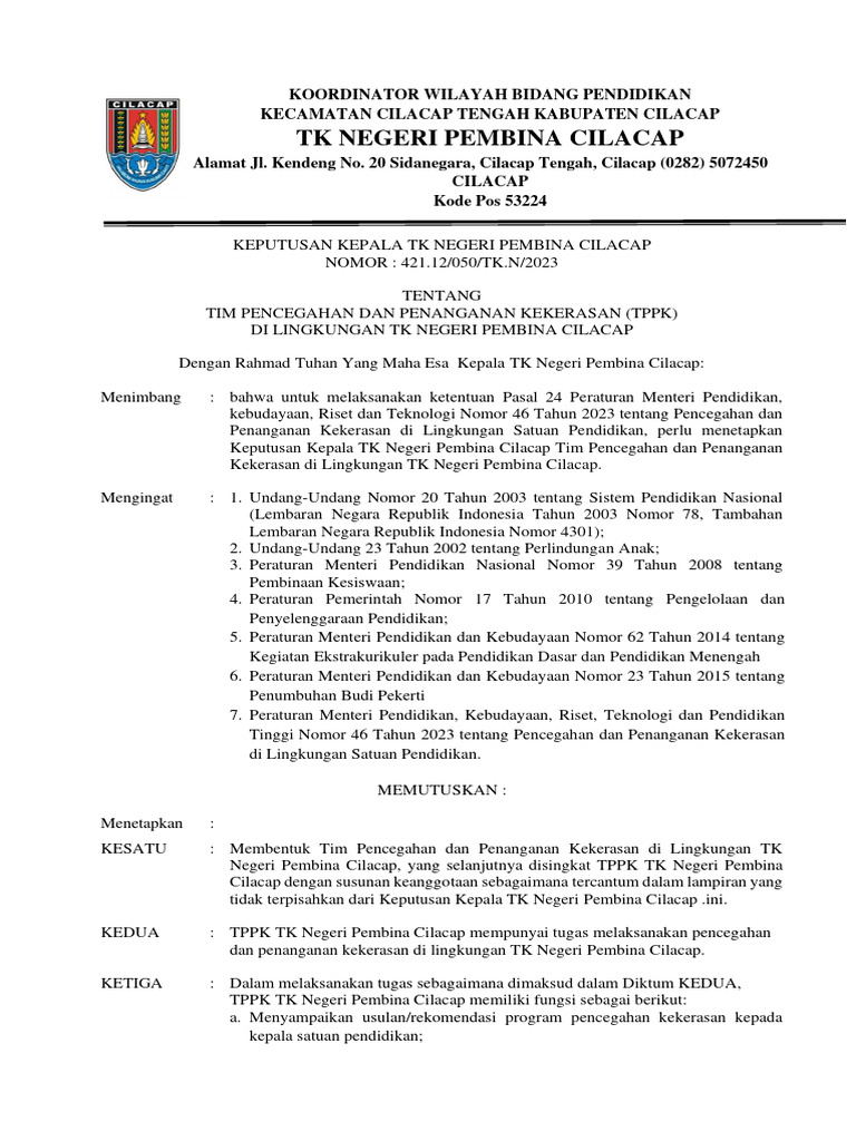 SK PPKSP TK N 2023 | PDF | Karier & Perkembangan | Kesehatan Holistik