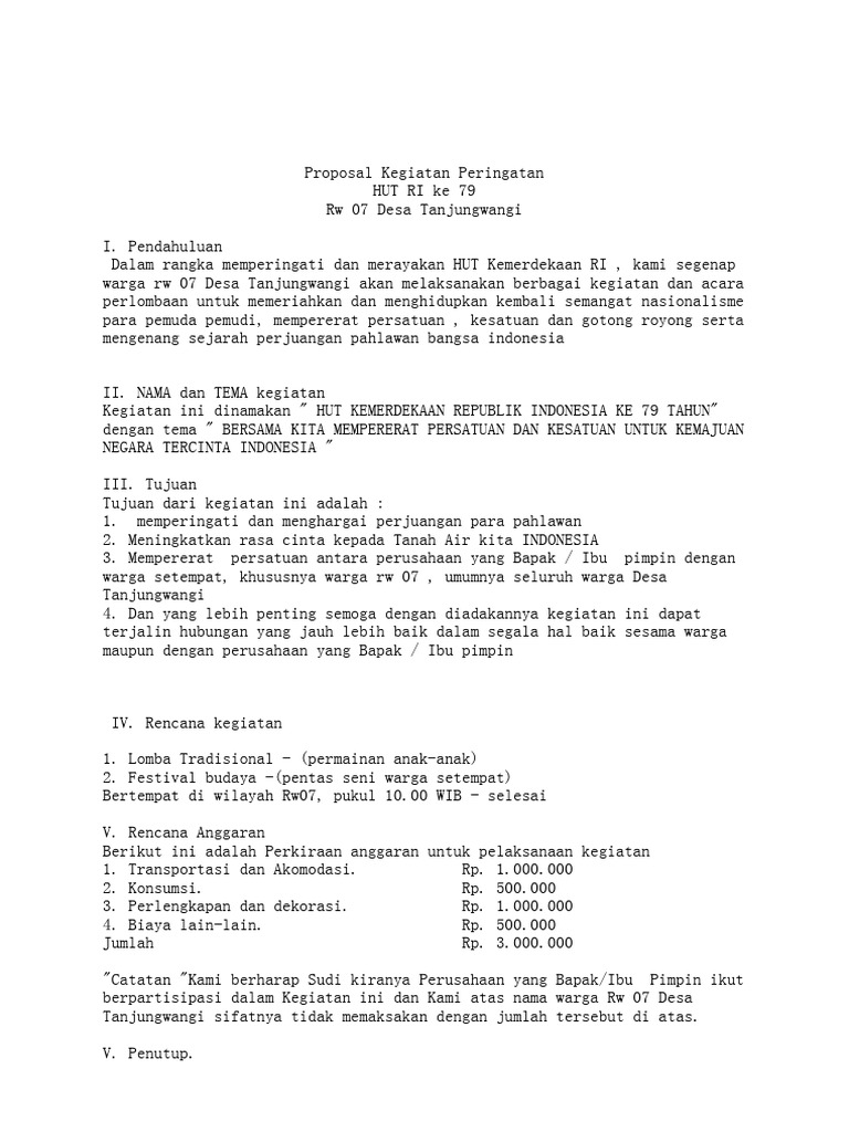 Proposal Kegiatan Peringatan | PDF