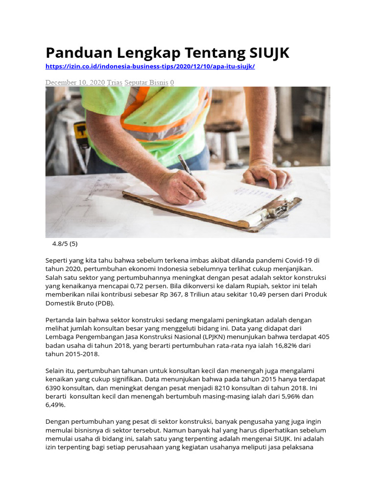 Panduan Lengkap Tentang SIUJK | PDF