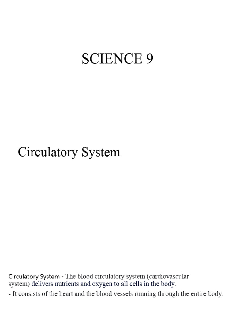 SCIENCE 9 Circulatory System | PDF | Coronary Circulation | Heart