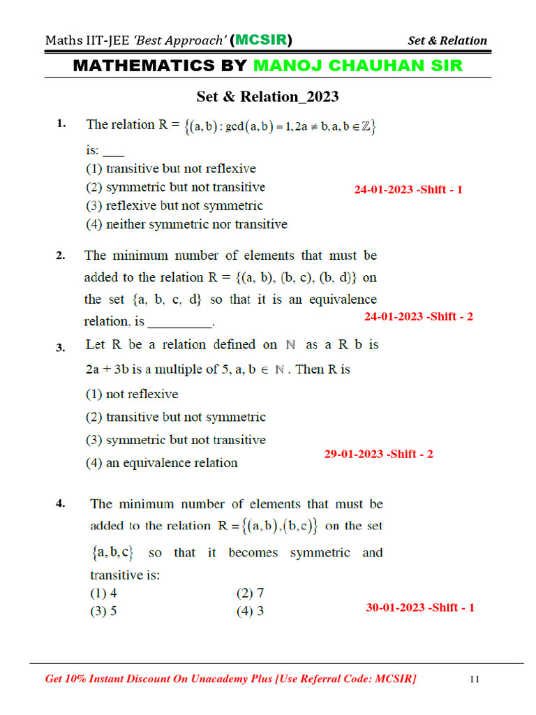 09 Q Set Relation Function 2023 1701778515598 Pdf Mathematics