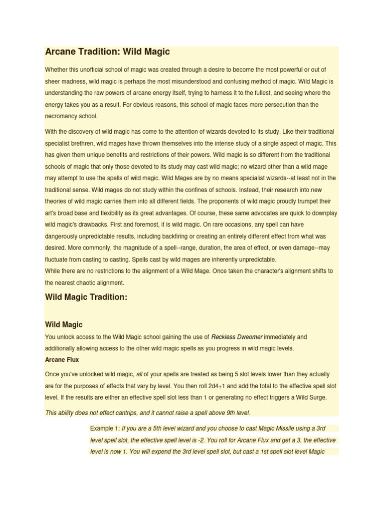 Wild Mage Wizard Archetype | PDF | D20 System | Gary Gygax Games