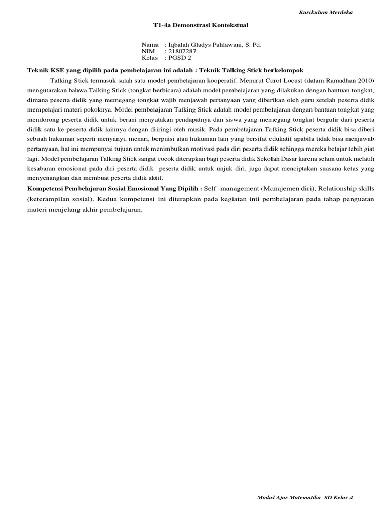 Revisi Teknik KSE Modul Ajar - Iqbalah Gladys | PDF