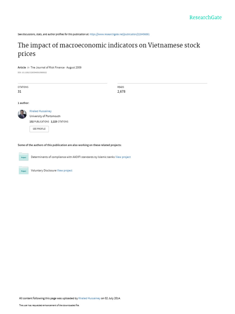 IMPACT OF MACRO ECONOMIC INDICATORS ON Stock Prices | PDF ...