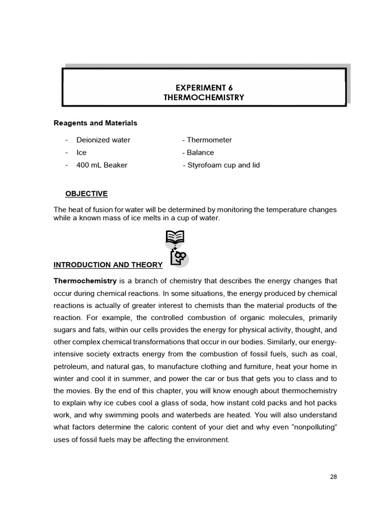 Heat of Fusion Experiment Guide | PDF | Heat | Enthalpy