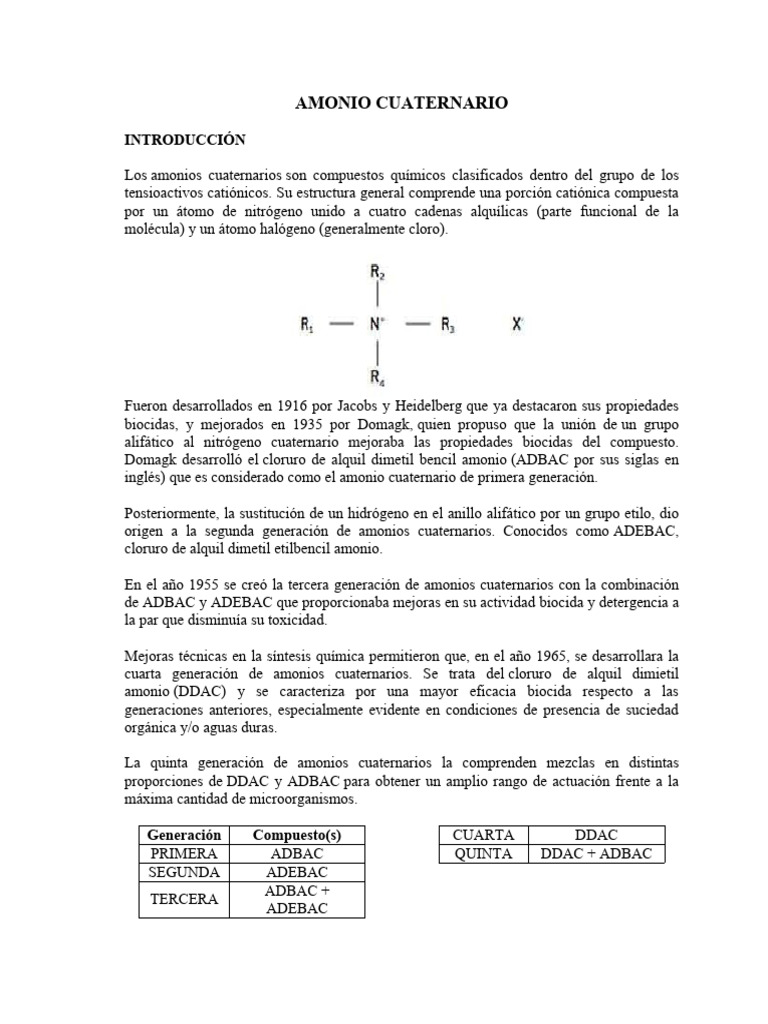 AMONIO CUATERNARIO | PDF | Amoníaco | Ph