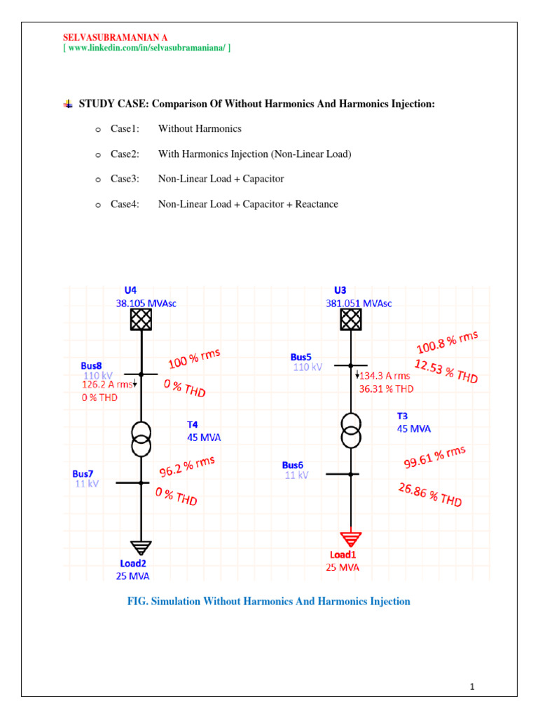 Harmonics case study | PDF | Capacitor | Power (Physics)