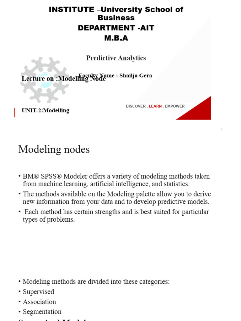 Modelling Node | PDF | Image Segmentation | Regression Analysis