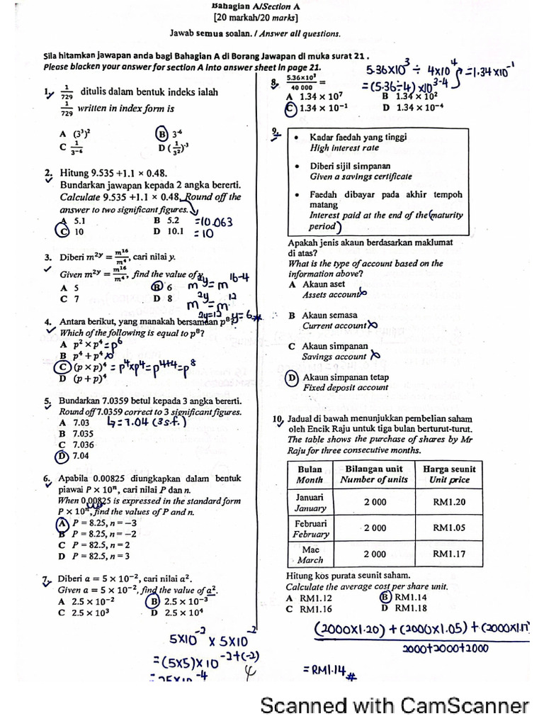 Mathematics Form 3 Mid Year | PDF