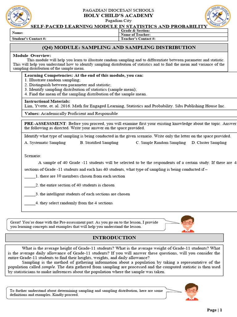q4 Sampling and Sampling Dist. Stat. and Prob | PDF | Sampling ... q4 Sampling and Sampling Dist. Stat. and Prob | PDF | Sampling ...