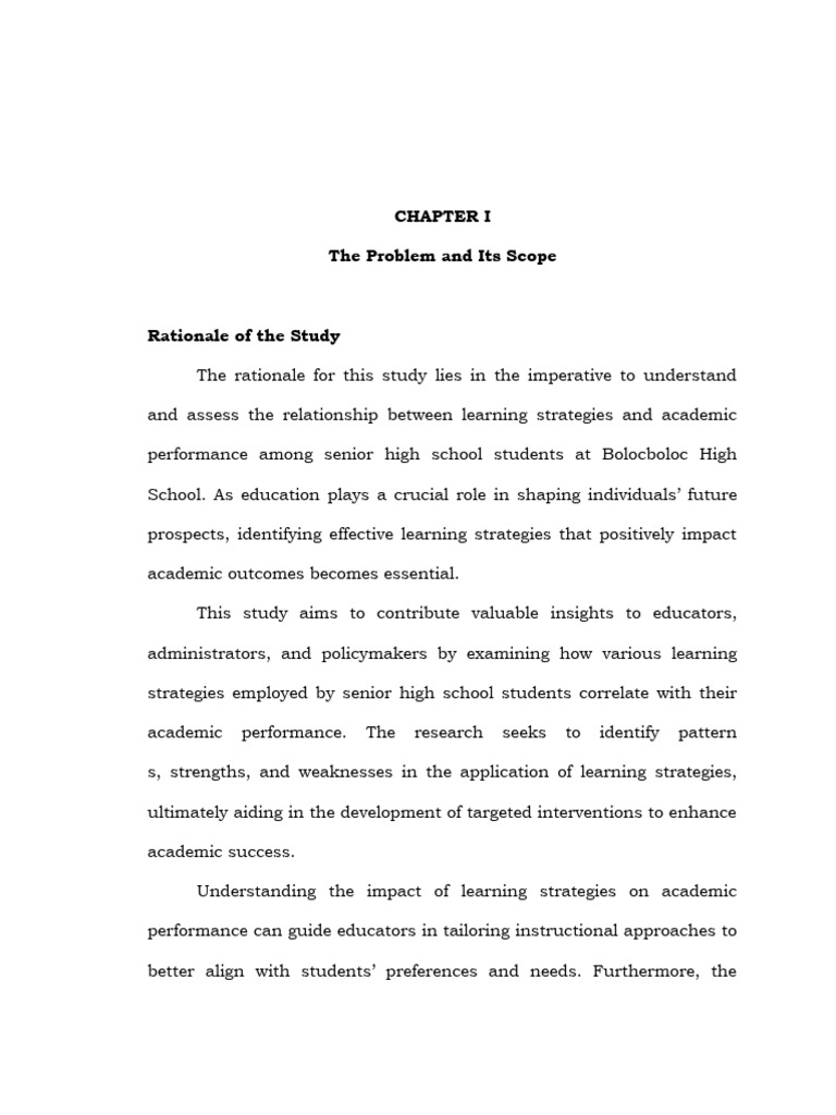 The Perspective of Learning Strategies and It's Affect To Students Academic Performance | PDF ...