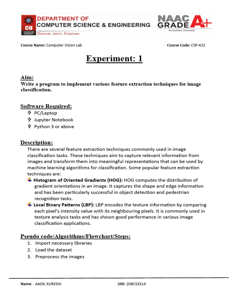 20BCS3314 | PDF | Statistical Classification | Computer Science