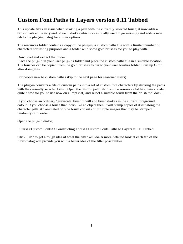 Custom Font Paths To Layers Version 0.11 Tabbed Guide | PDF | Software ...