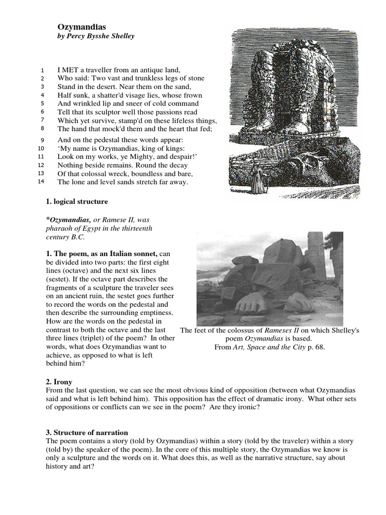 Shelley Ozymandias | PDF | Percy Bysshe Shelley | Frankenstein
