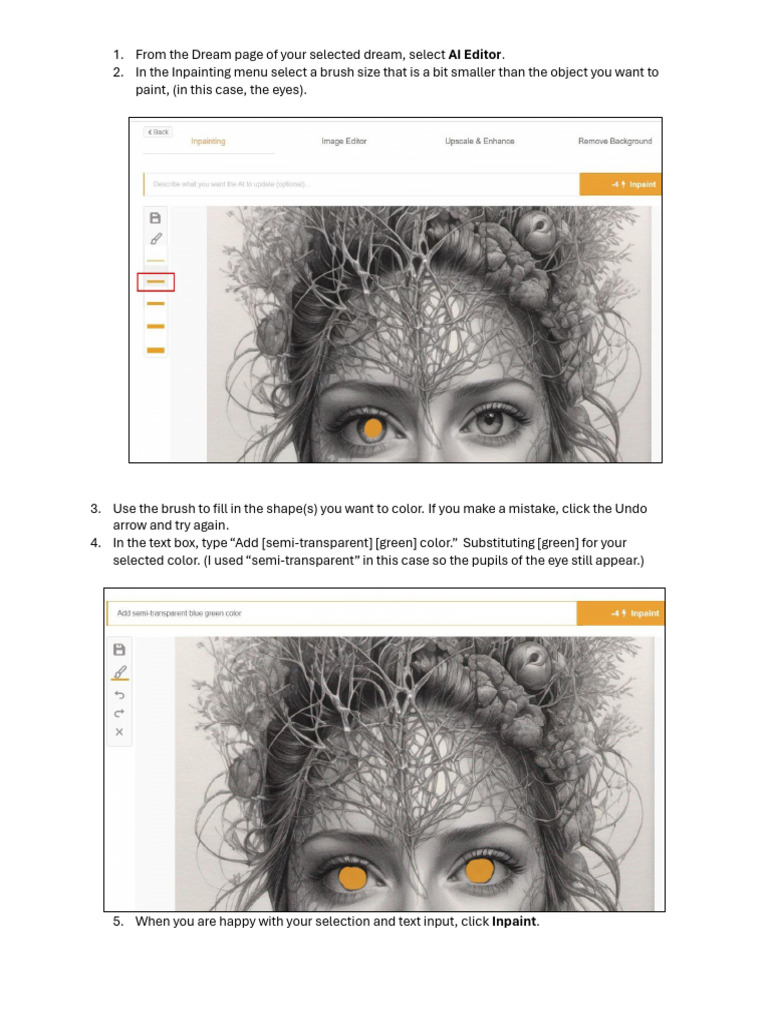 AI Inpainting: Eye Color Editing Guide | PDF