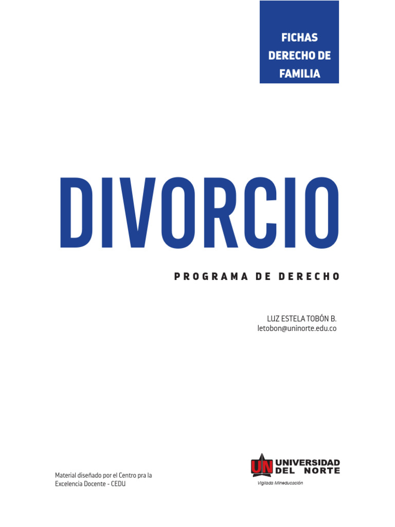 Ficha Divorcio CEDU | PDF | Divorcio | Propiedad de la comunidad