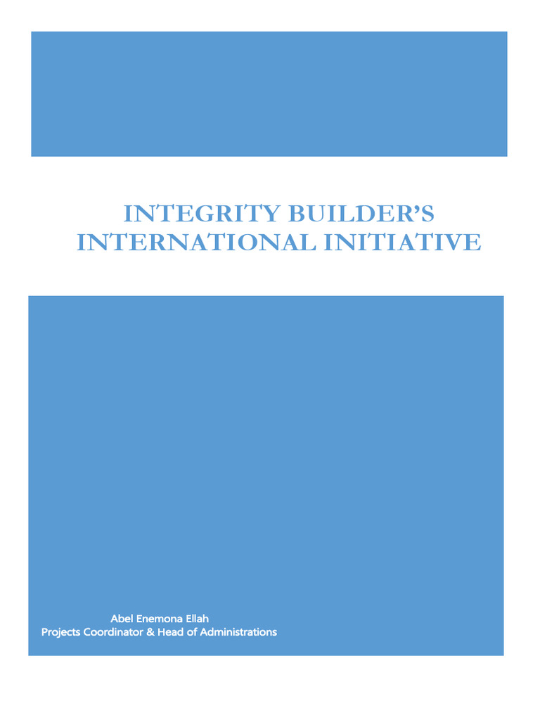 Proposal For Integrity Builders' Initiative | PDF | Schools