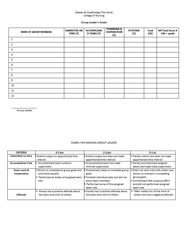 Team Leader Grading Scheme Case Study | PDF | Social Psychology