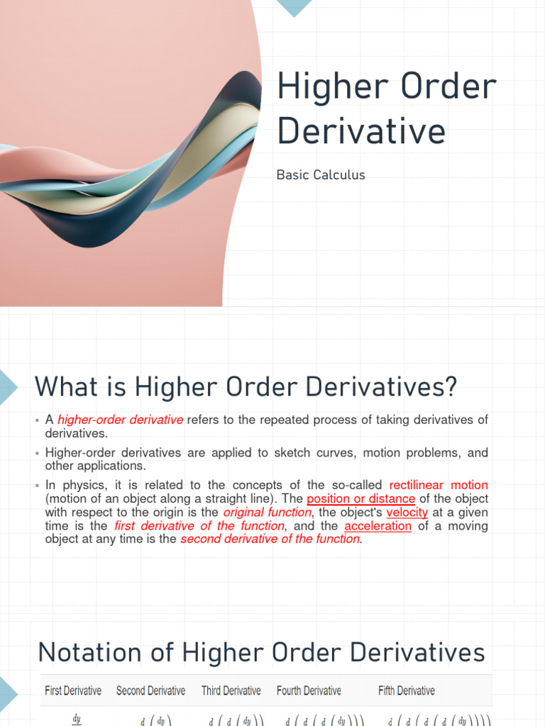 Higher Order Derivative | PDF | Derivative | Function (Mathematics)