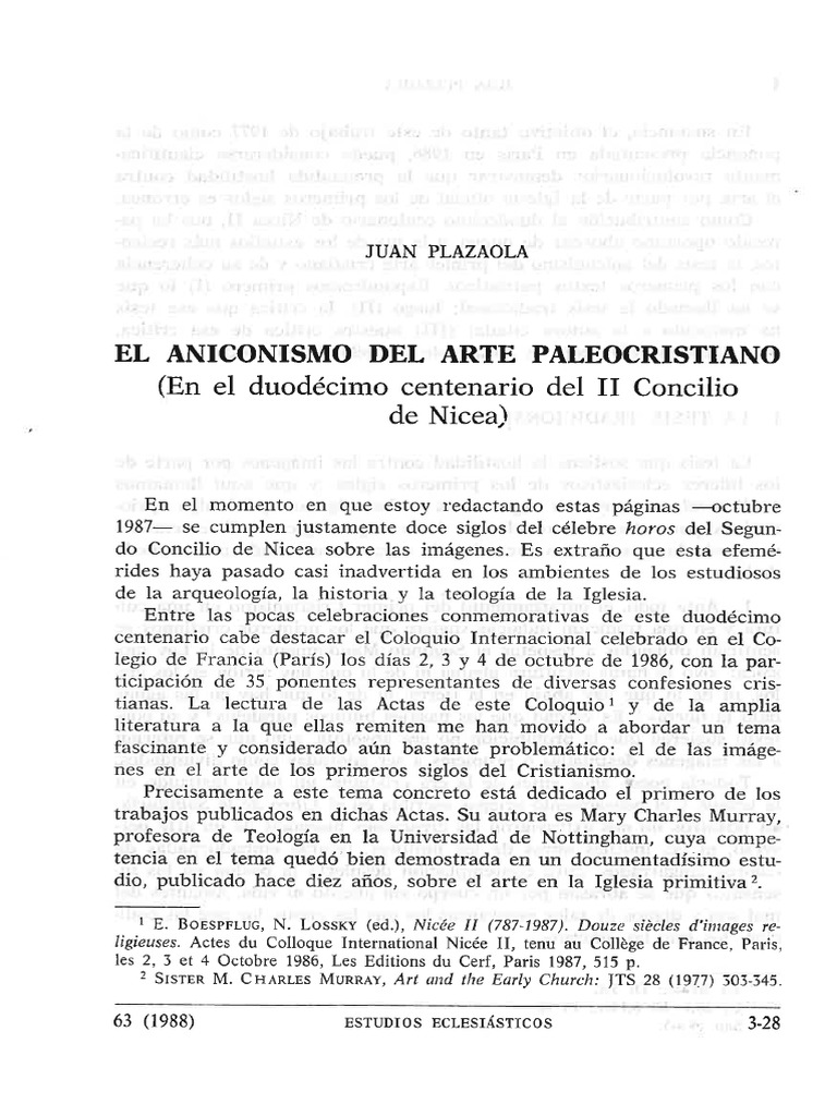 Aniconismo en el Arte Paleocristiano | PDF | Jesús | Biblia