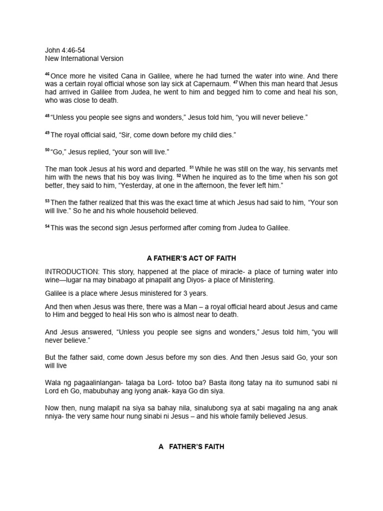 Act of Faith | PDF | Jesus | New Testament Content